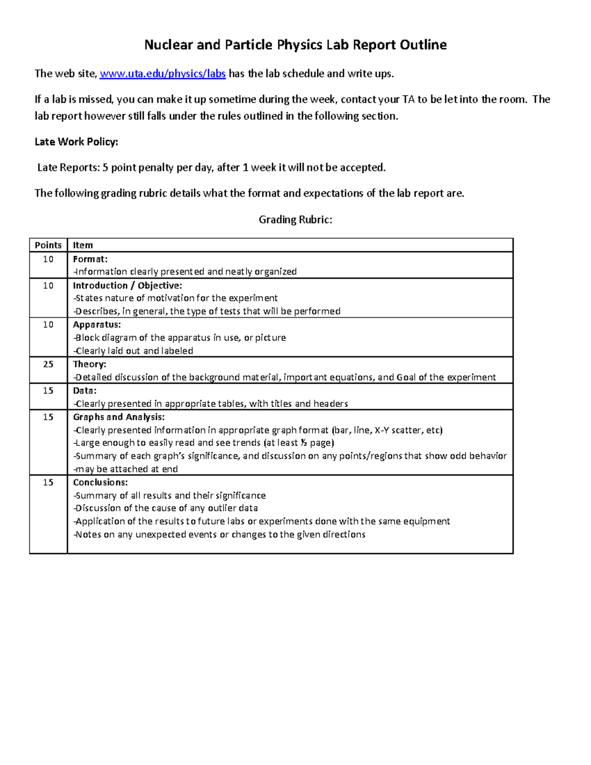 Report-outline - aaa - Nuclear and Particle Physics Lab Report Outline ...