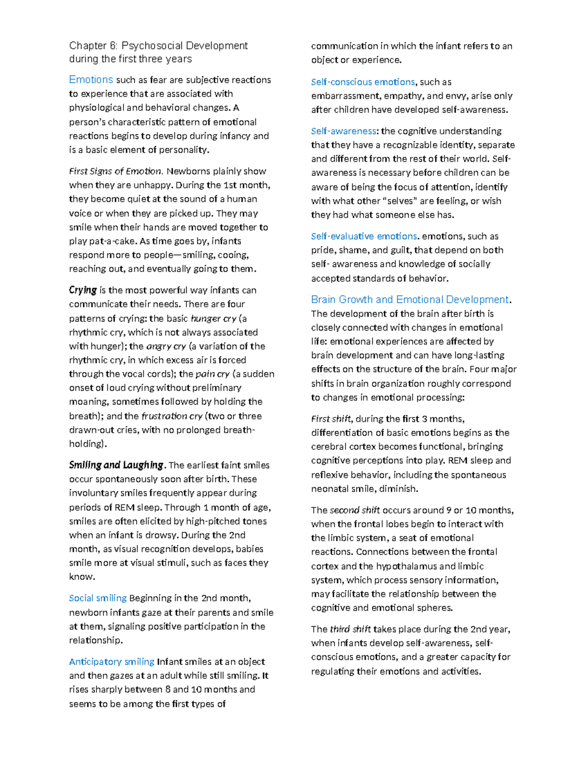 Chapter-6-Devpsy - Notes for Developmental Psychology - Chapter 6 ...