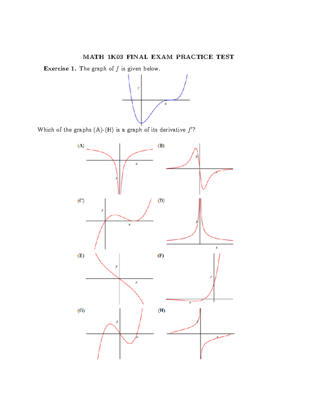 Final exam practice - math - MATH 1K03 FINAL EXAM PRACTICE TEST ...