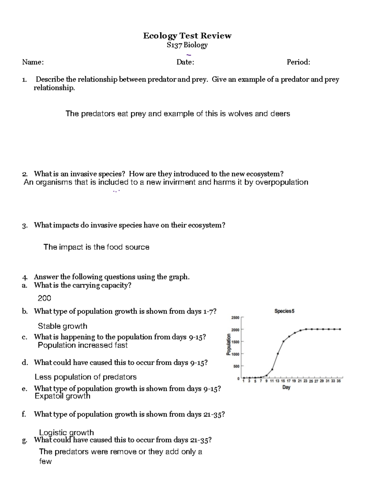 Ecology Review - https://www.studocu.com/en-us/s/sell/14166 - Ecology ...