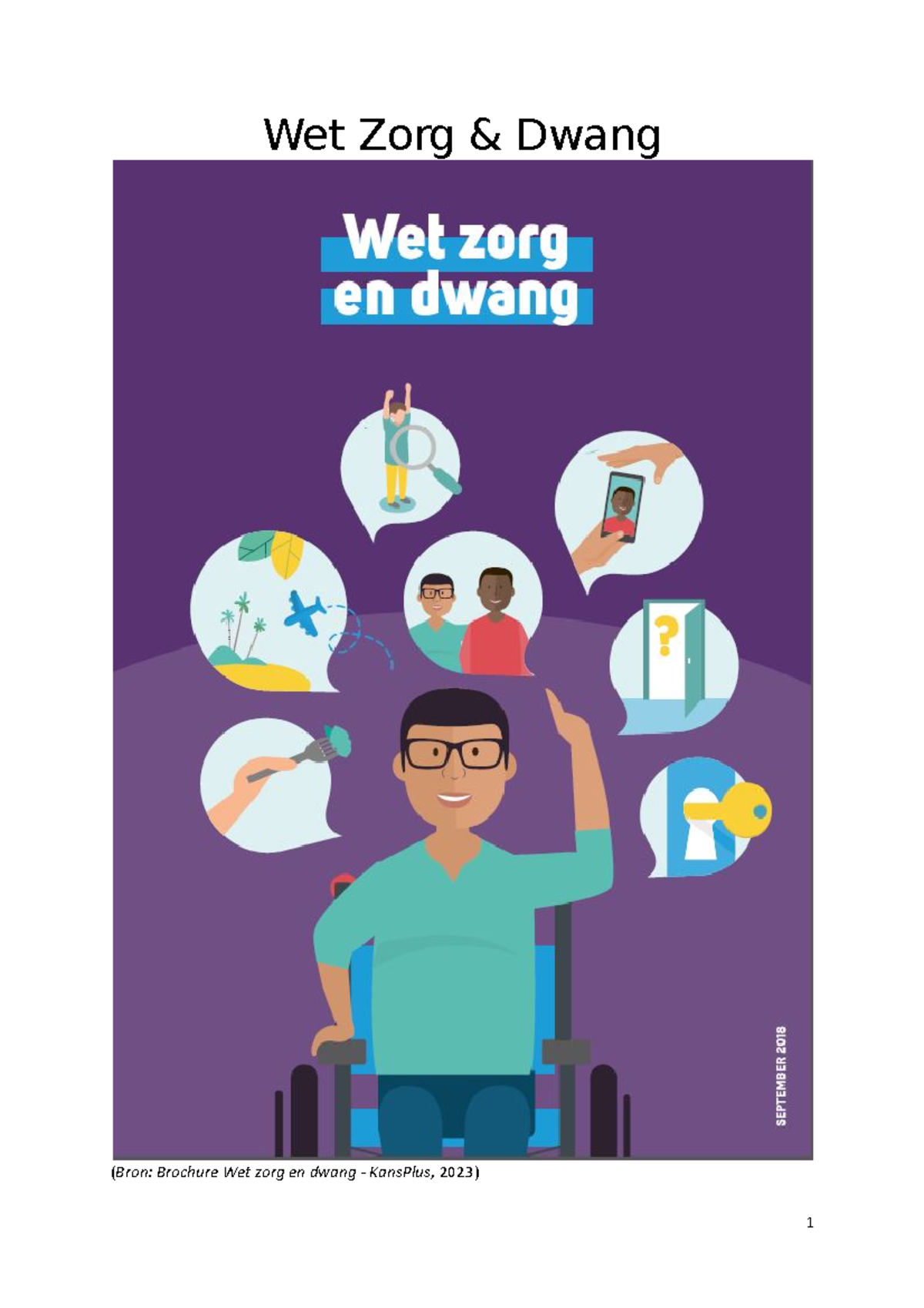 Verslag WZD - Wet Zorg & Dwang (Bron: Brochure Wet zorg en dwang ...