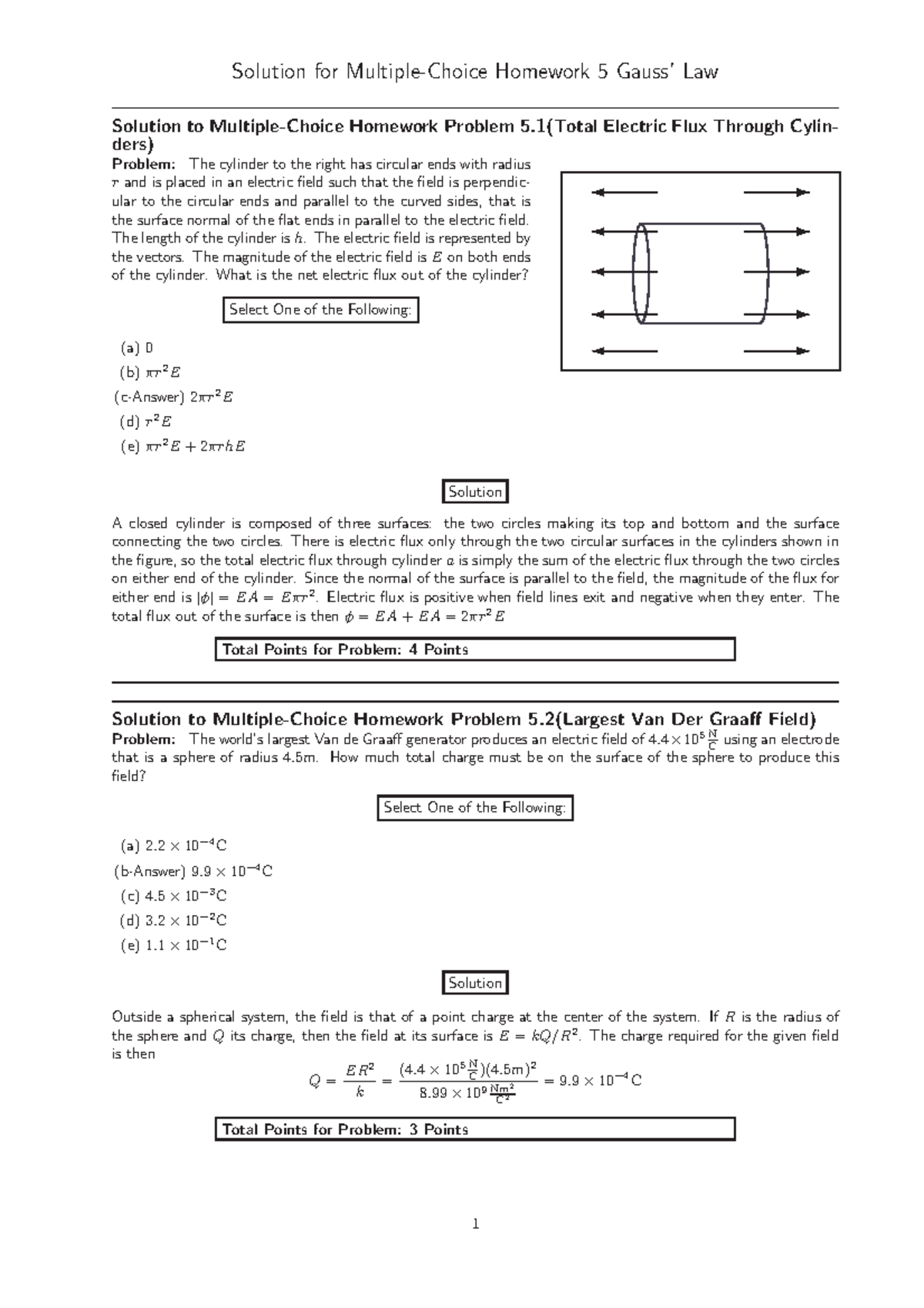 MCHW5 solution - answers - Solution for Multiple-Choice Homework 5 ...