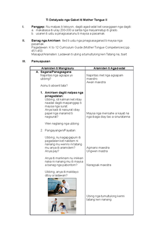 Lesson- Exemplar-6 Q1 Week1 - PILOT IMPLEMENTATION OF THE MATATAG K TO 10 CURRICULUM Week 1 ...