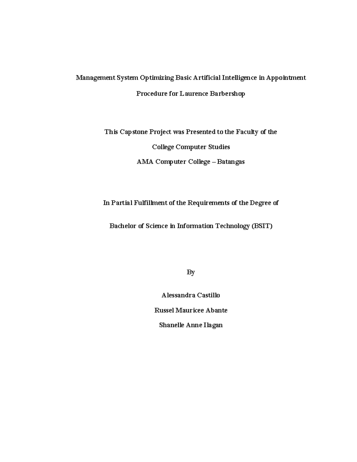 Chapter-1 - Management System Optimizing Basic Artificial Intelligence in Appointment Procedure ...
