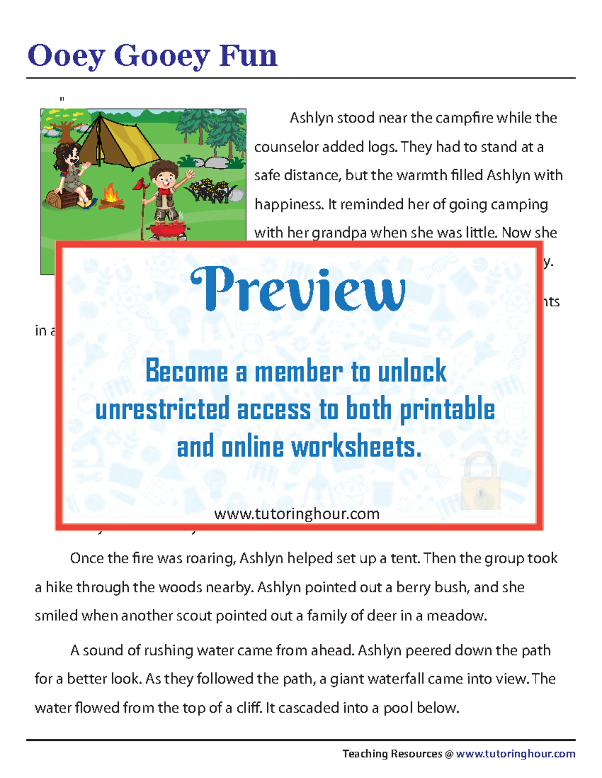 Ooey gooey fun wm - it is story with question - Ashlyn’s rst job was to ...