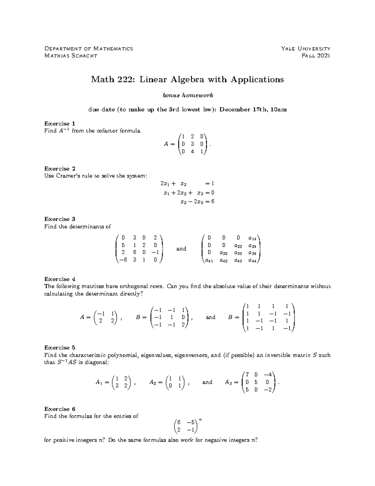 Hw12 - Bonus HW - Department of Mathematics Yale University Mathias ...