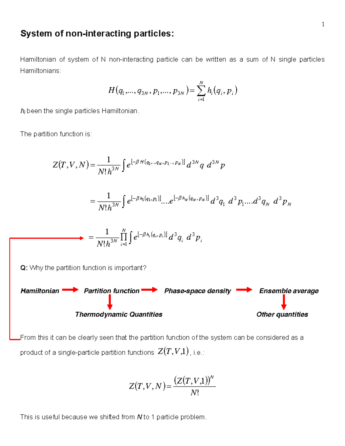 Class 5 - System of non-interacting particles - System of non ...