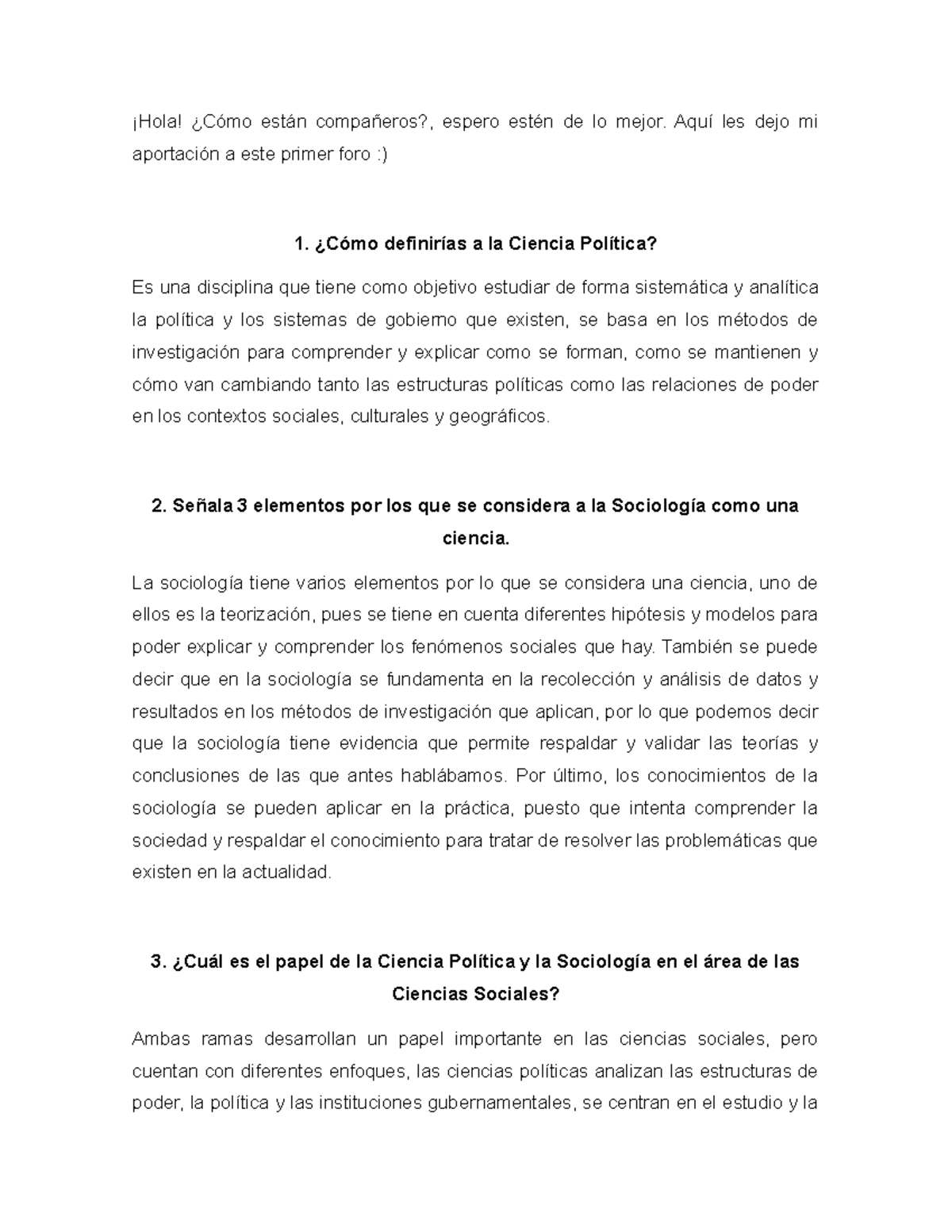 Foro 1 CPS - essay - ¡Hola! ¿Cómo están compañeros?, espero estén de lo ...