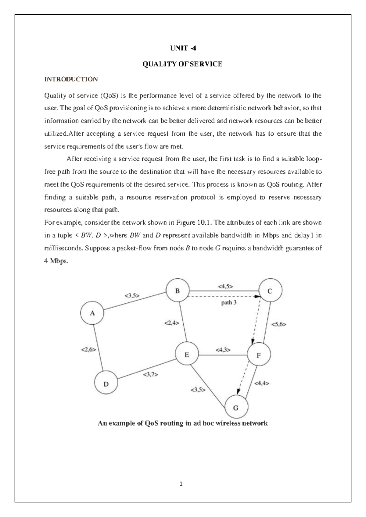 Mobile Computing Unit 4 Unit Quality Of Service Introduction Quality Of Service Qos Is The