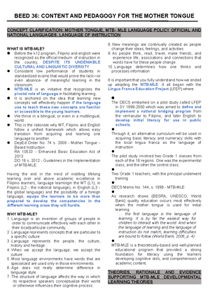 1. Elementary Education Prototype Syllabi Compendium - BEED 36: CONTENT ...