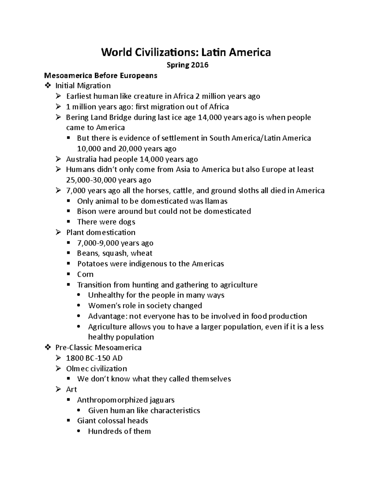 World Civilizations- Latin America notes - World Civilizations: Latin ...