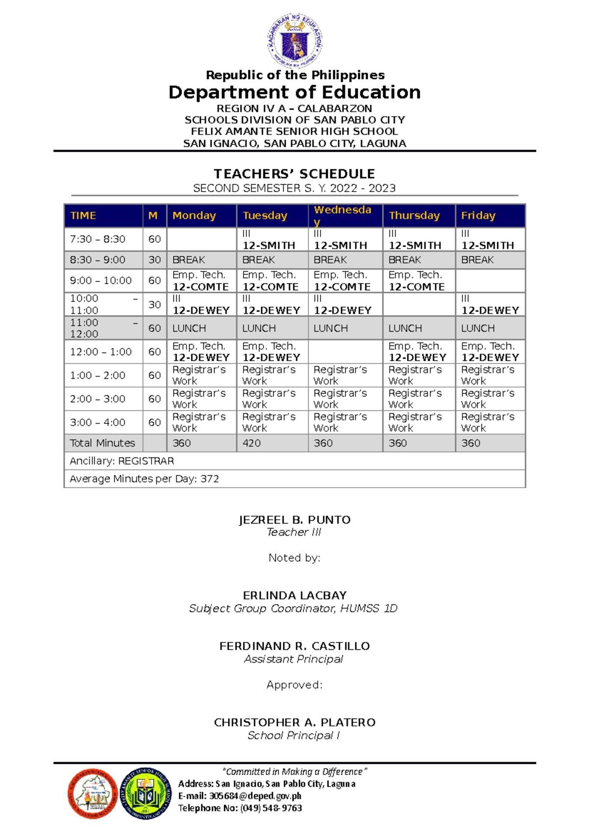 Teachers-Program - general - Republic of the Philippines Department of ...