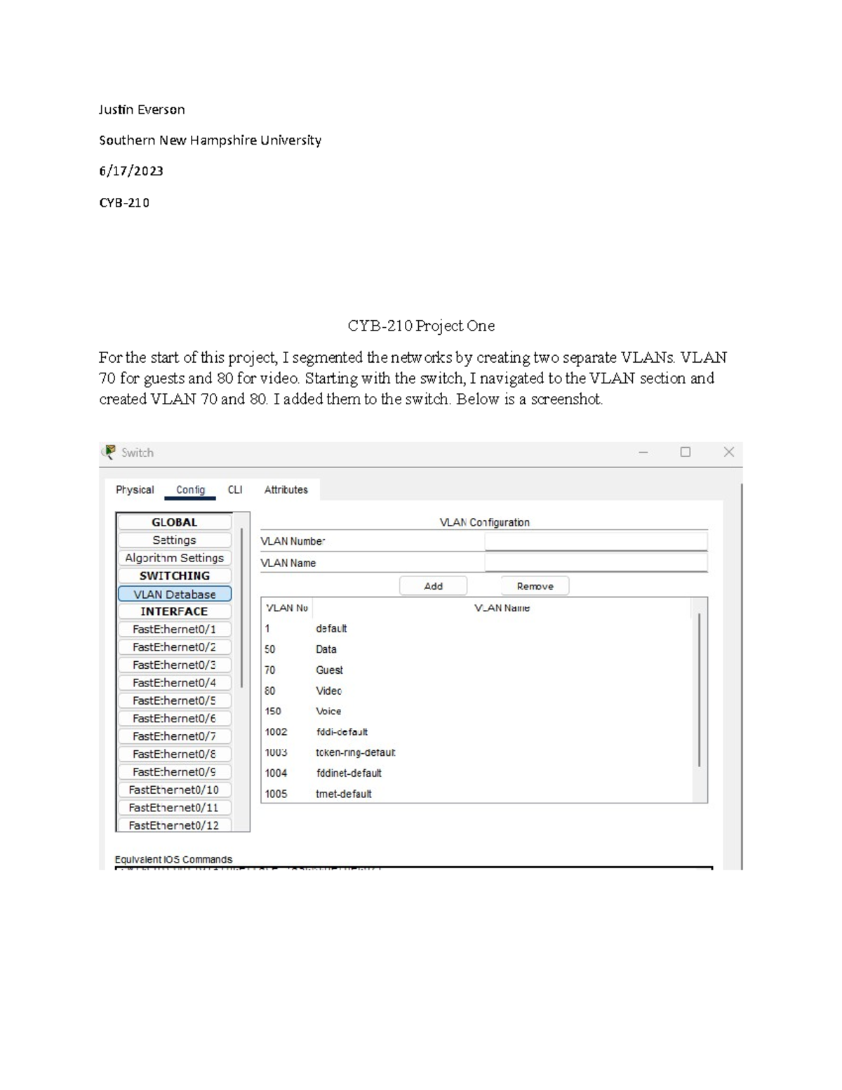 CYB 210 Project One Justin Everson - CYB210 - SNHU - Studocu