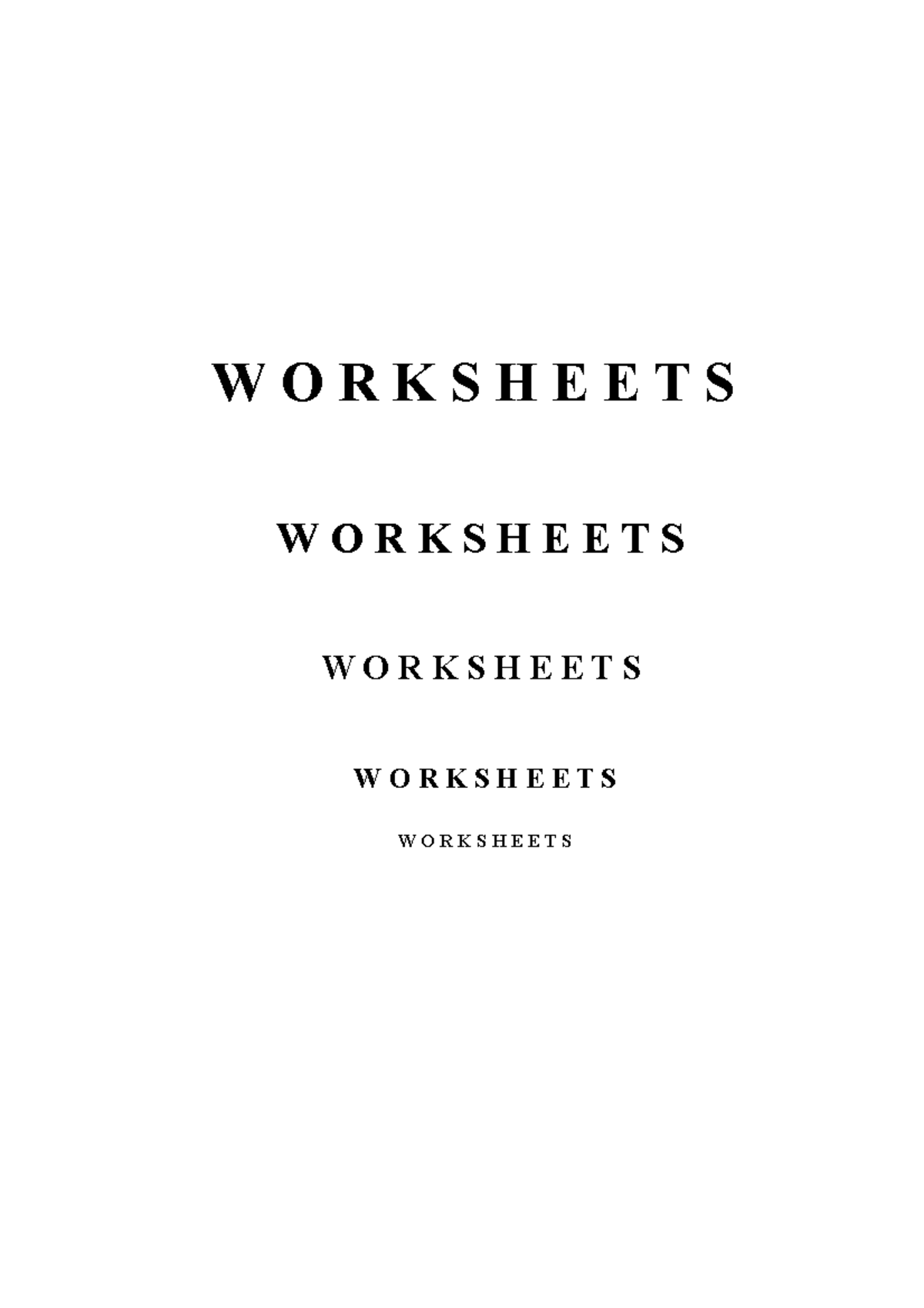 General Worksheets - Apuntes 2 - W O R K S H E E T S W O R K S H E E T ...