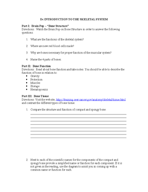 Skeletal System Notes - Skeletal System Day 2 Microscopic Structure ...