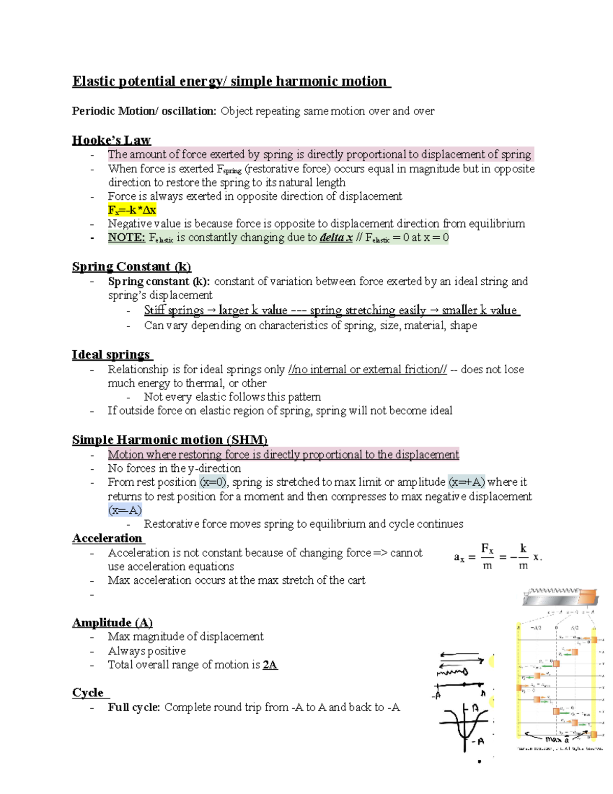 Ch 11 Lec 2- Simple Harmonic Motion - Physics 1201 - UWO - Studocu