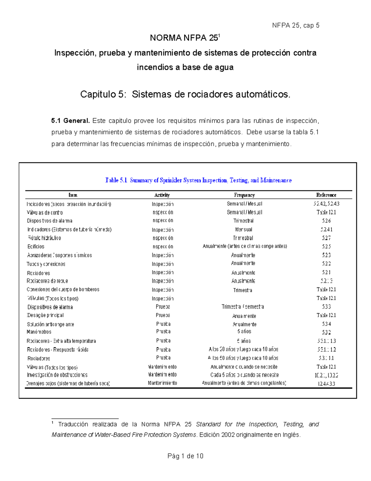 160232416-NFPA-25 - Informe - NORMA NFPA 25 1 Inspección, prueba y ...