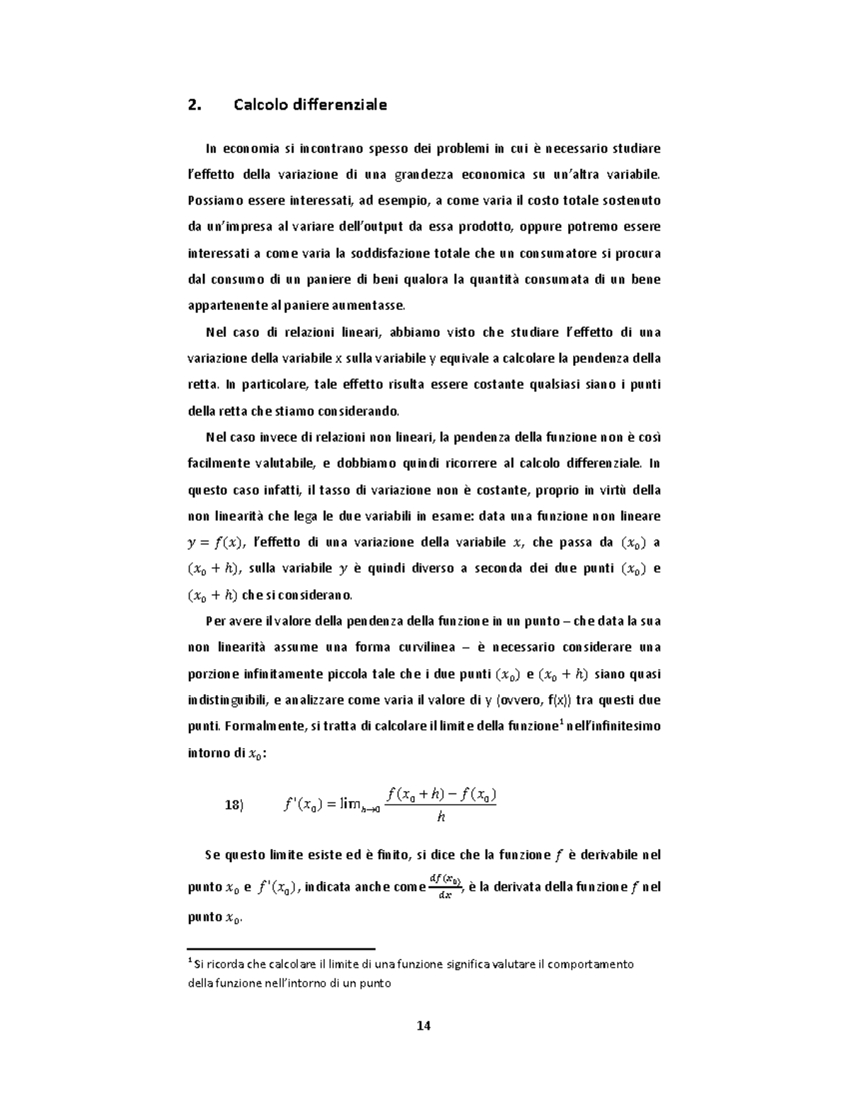 2-Calcolo-differenziale - 2. Calcolo differenziale In economia si ...