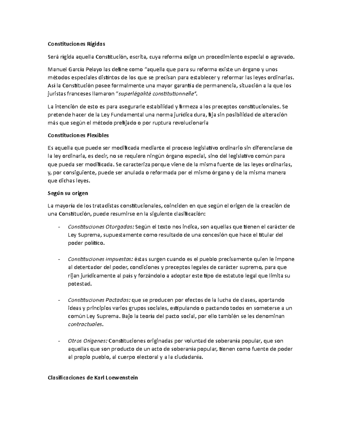 Constituciones Rígidas RESUMEN - Constituciones Rígidas Será rígida ...