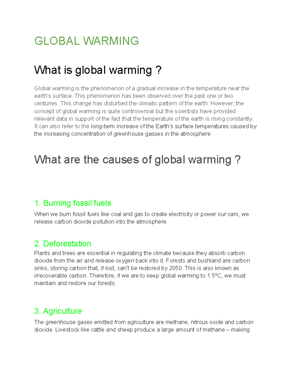 Global Warming - GLOBAL WARMING What is global warming? Global warming ...