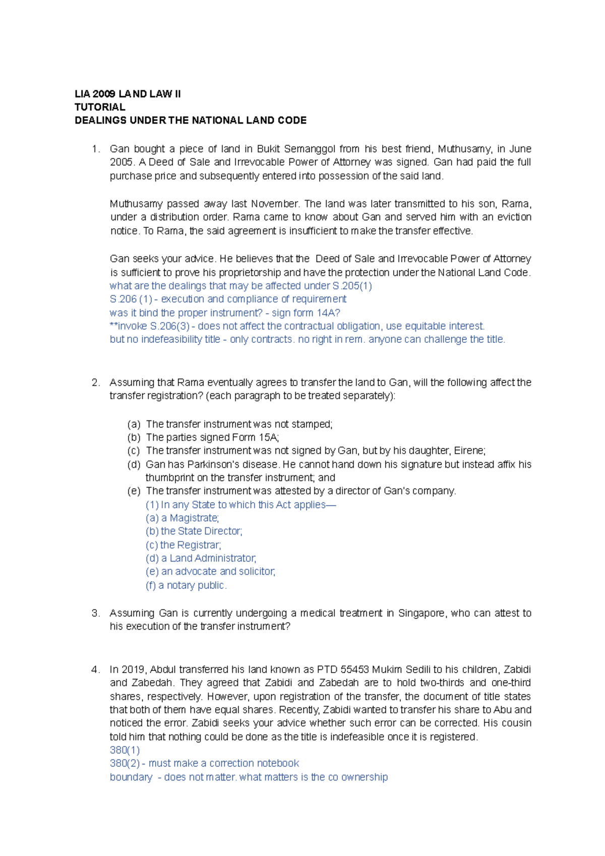 Tutorial LAND LAW 2 - Hope this helps - LIA 2009 LAND LAW II TUTORIAL ...