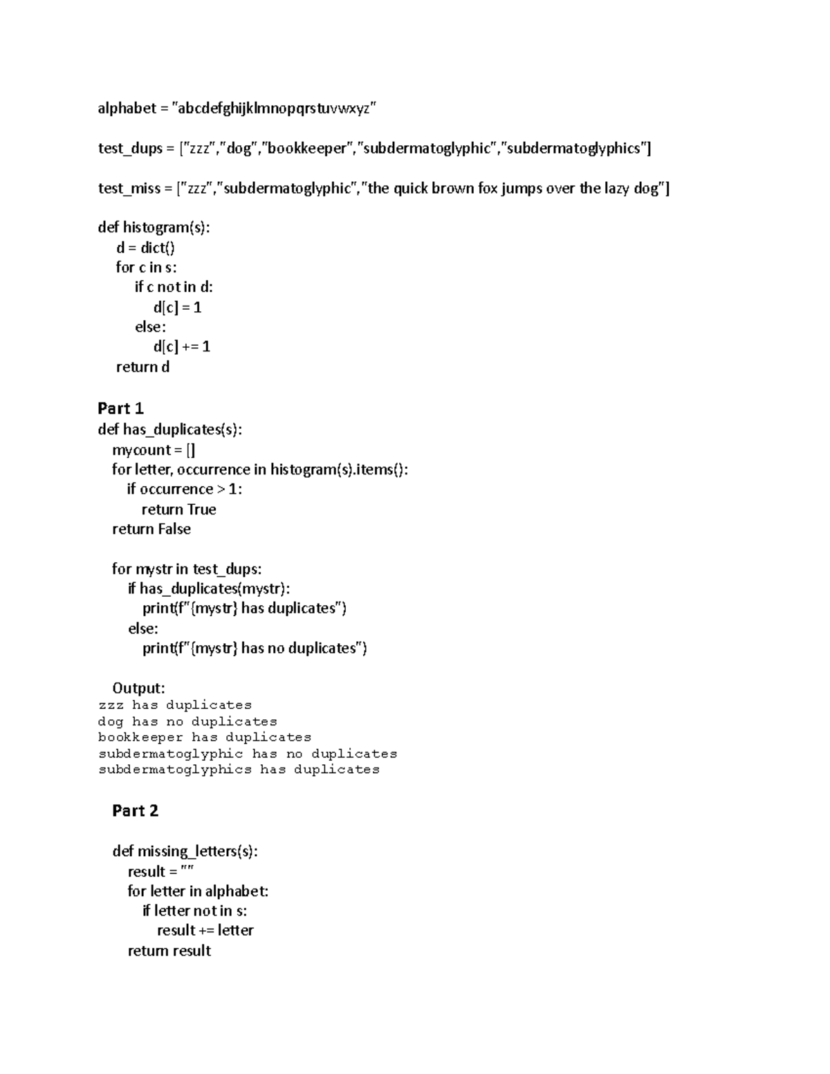 Unit7 Programming Assignment - alphabet = "abcdefghijklmnopqrstuvwxyz ...