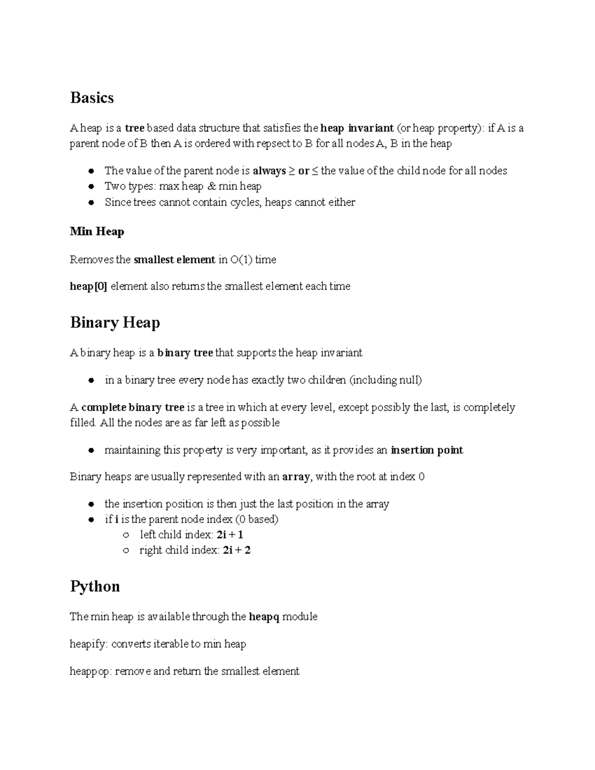 Heaps - Professor Hilfinger - Basics A heap is a tree based data ...