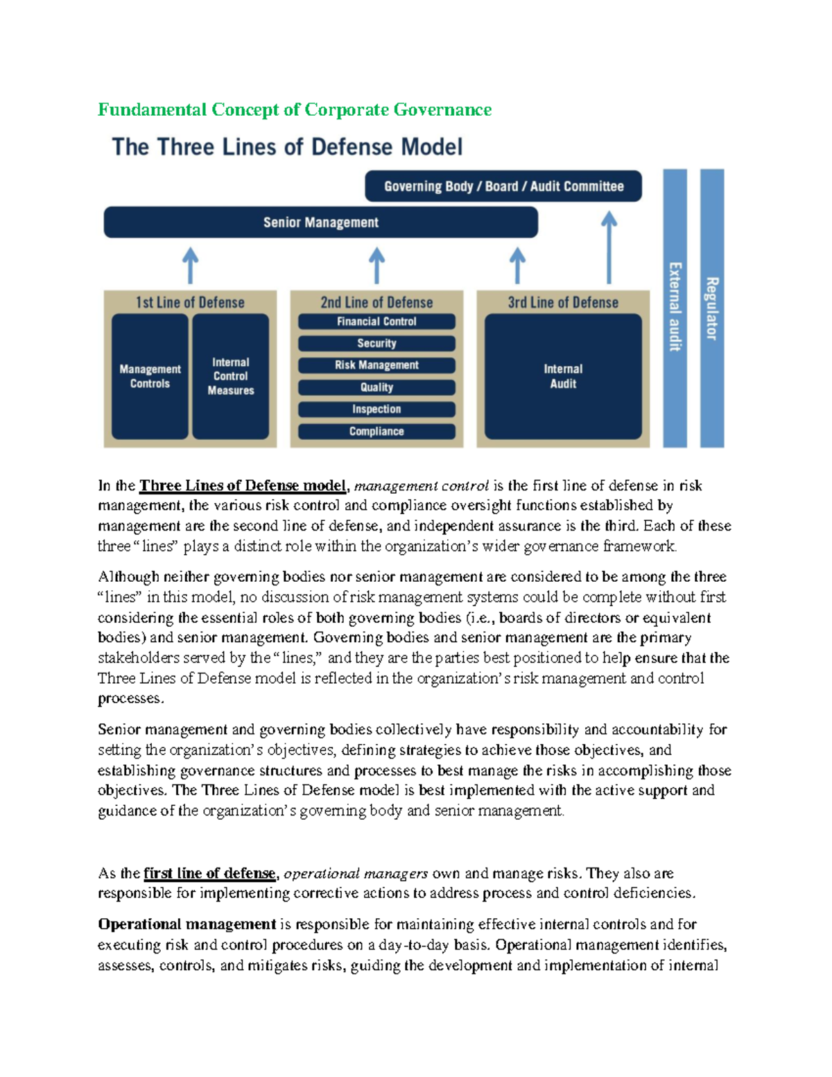 Governance Reviewer Finals - Fundamental Concept of Corporate ...