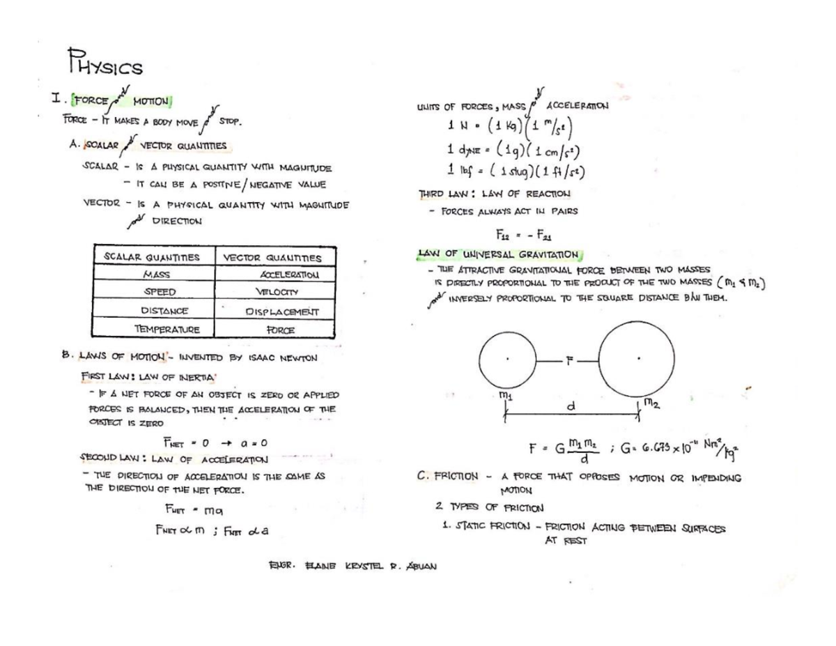 Physics Notes Module For Science Technology And Society Bs Civil