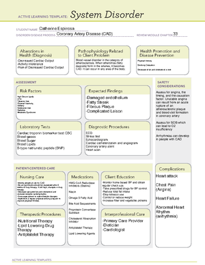 System Disorder - Covid 19 - ACTIVE LEARNING TEMPLATES System Disorder ...