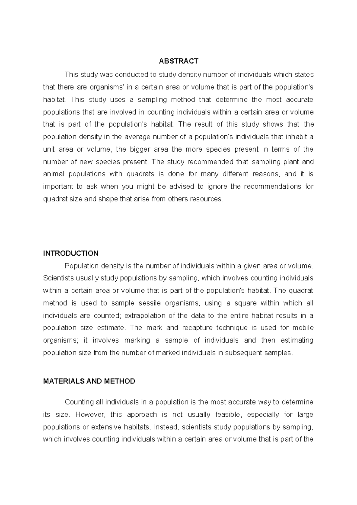 Scientific- Paper - ABSTRACT This study was conducted to study density ...