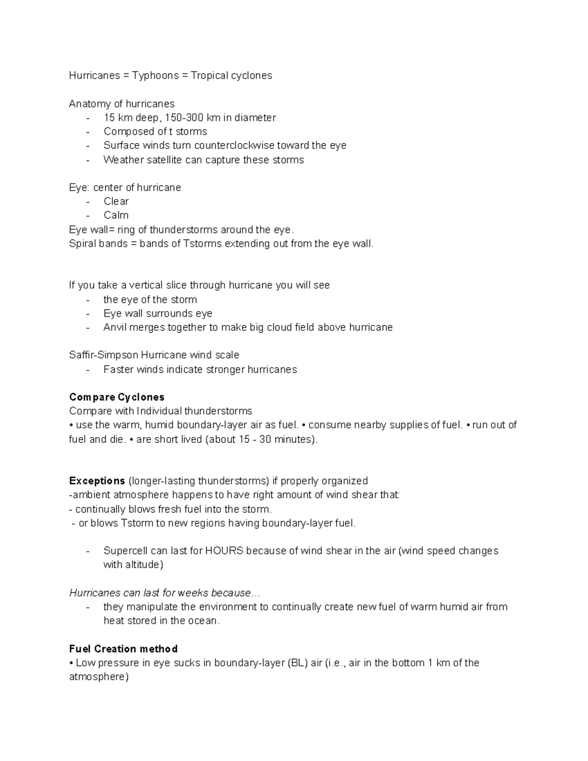 Oct 20 Lecture Upload - Hurricanes = Typhoons = Tropical cyclones ...