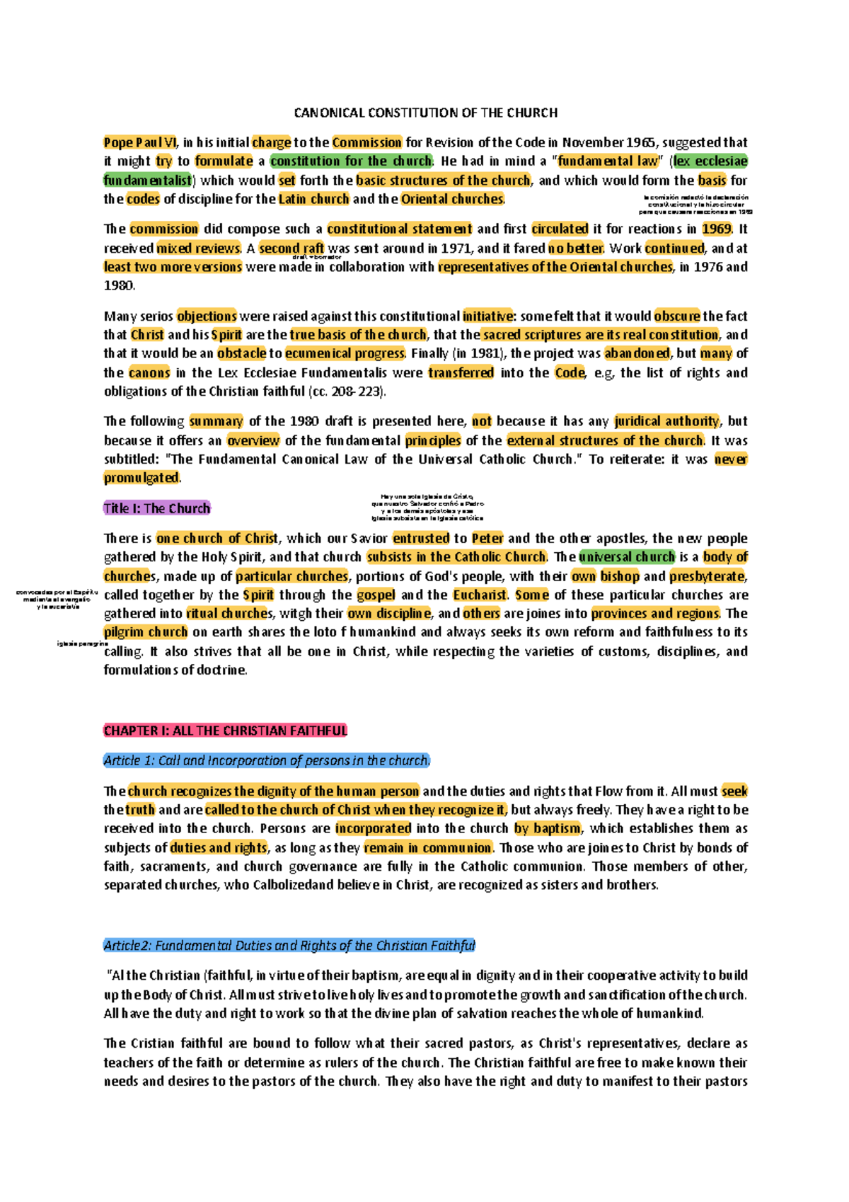 Canonical constitution of the church - CANONICAL CONSTITUTION OF THE ...