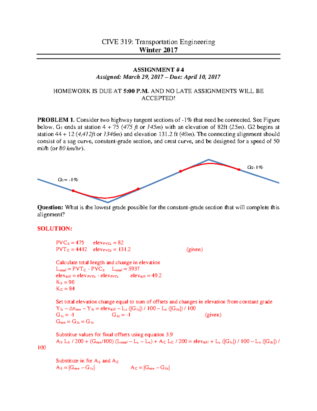 Assignment 4 Solutions - CIVE 319: Transportation Engineering Winter ...