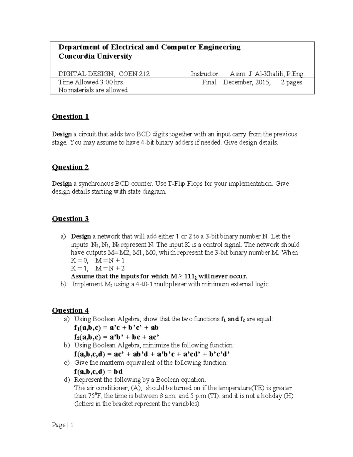 F E COEN 212 Dec-2015 - Department of Electrical and Computer ...