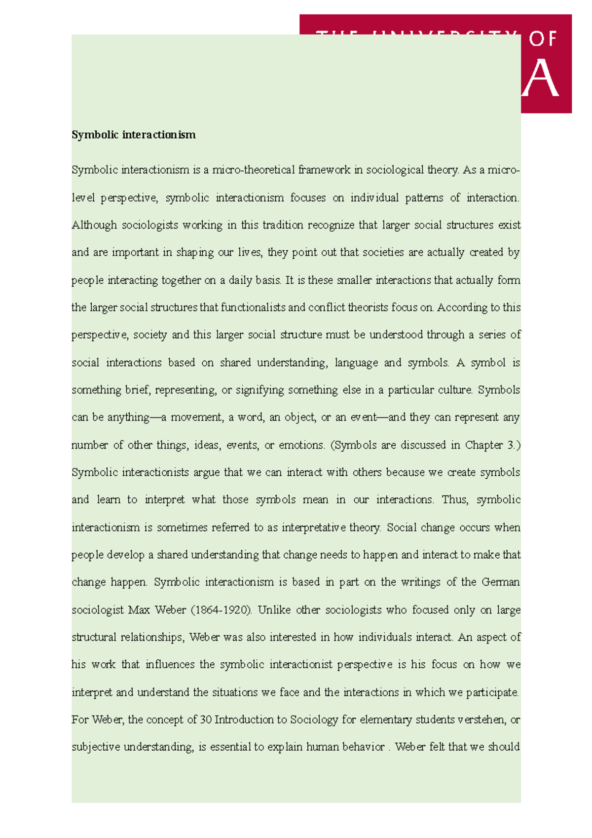 Documents Sociology - Symbolic interactionism - Symbolic interactionism ...