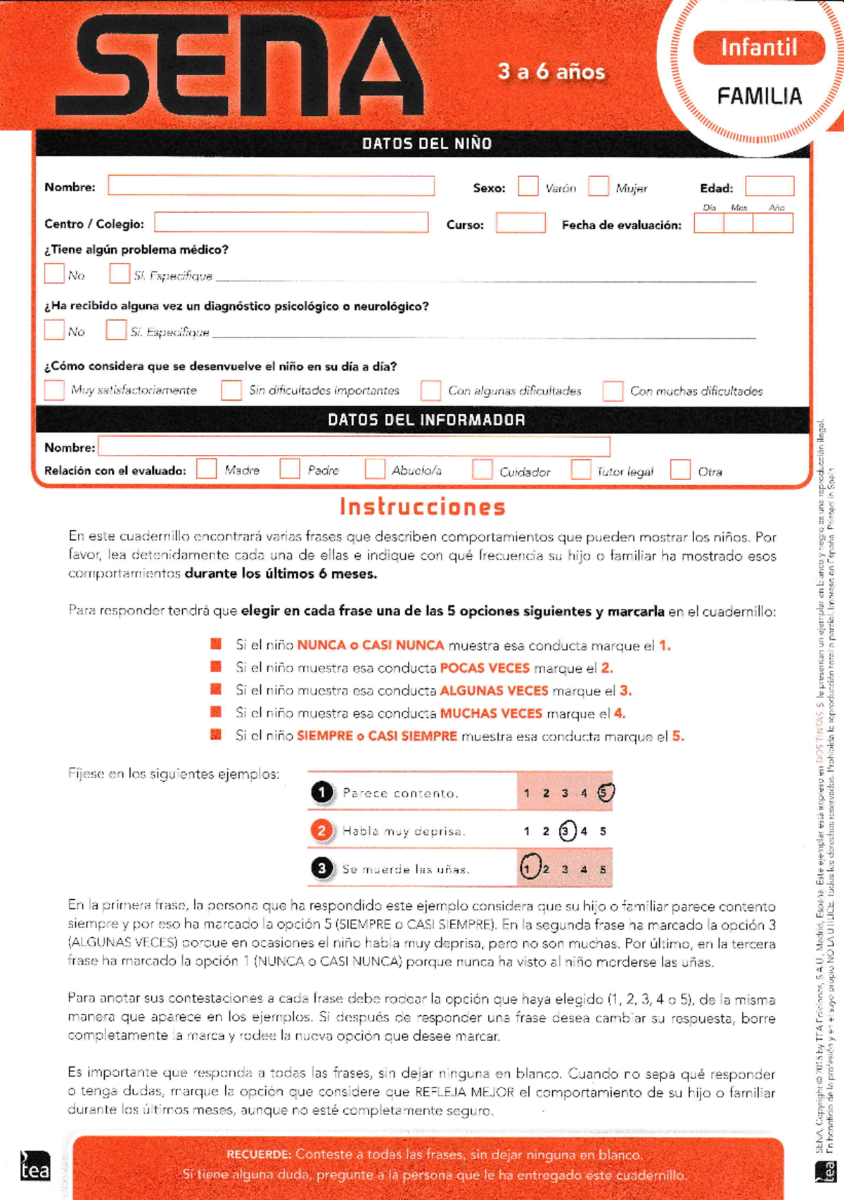SENA Familia (3 a 6) - sistema de evaluación de niños y adolescentes ...
