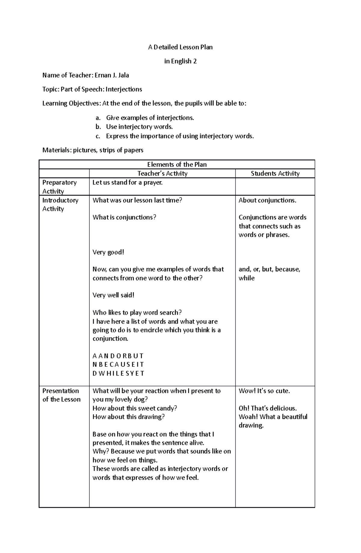 426746200 A Detailed Lesson Plan STS - A Detailed Lesson Plan in ...
