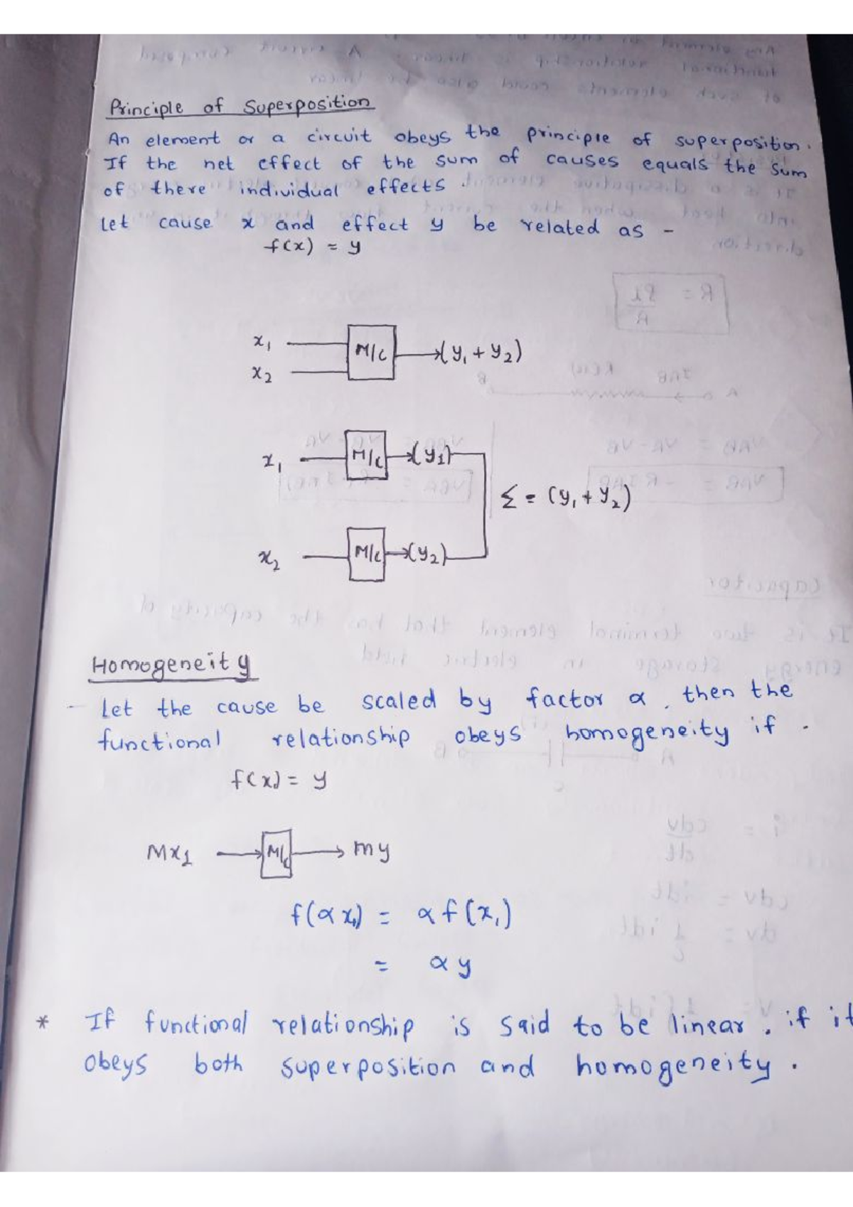 Electrical chapter 1 - From A en Principle of Superposition An element or a circuit obeys the ...