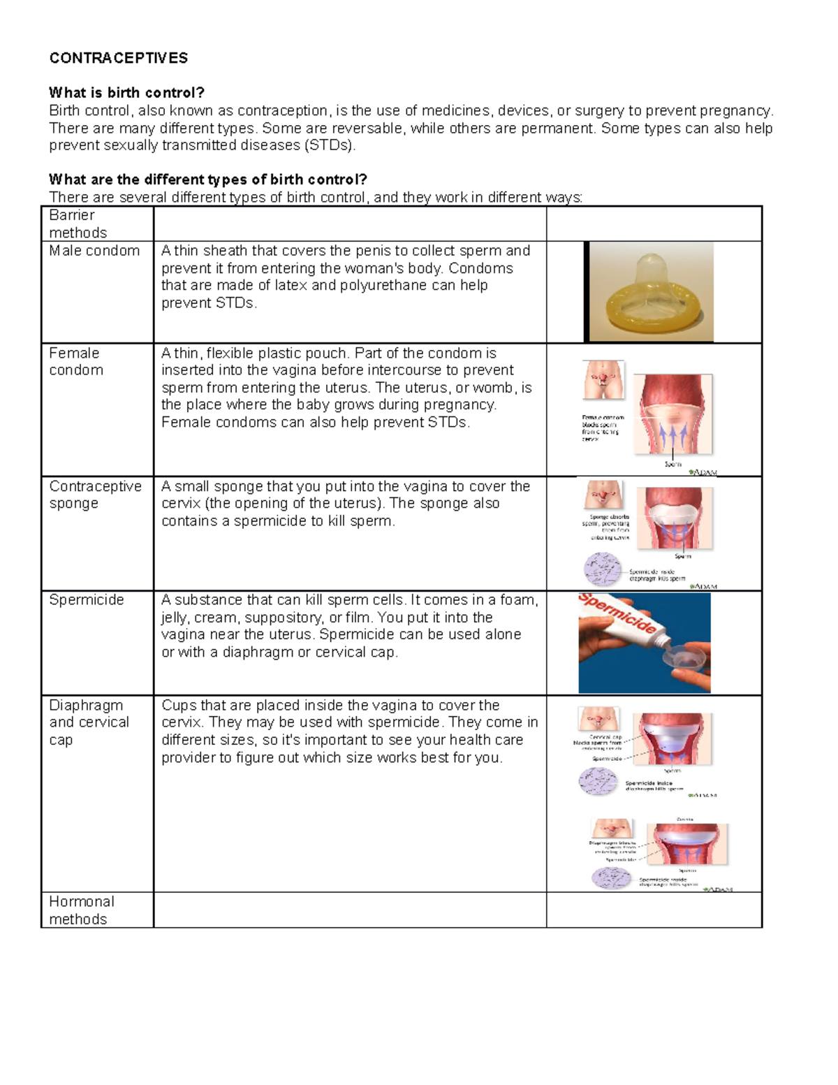 Contraceptives - General biology 2 - CONTRACEPTIVES What is birth ...