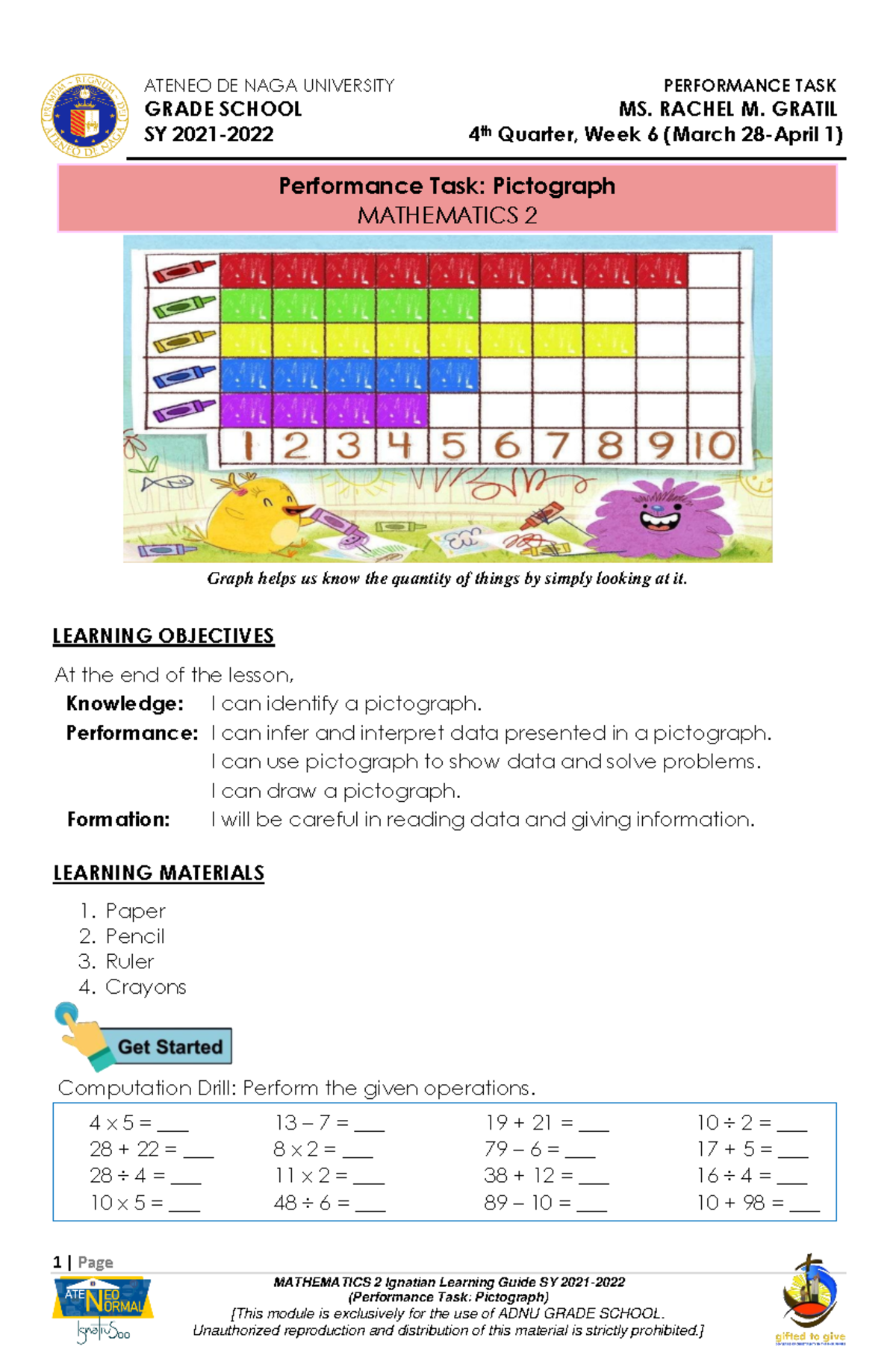 Math page 2 and 3 only - The best way to compute is to re compute and ...