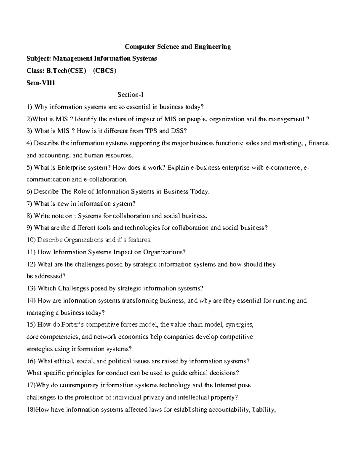 MIS MIS 2 merged - MIS notes 1 : a space or path by which something or ...