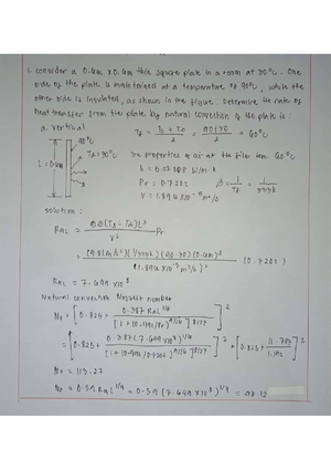 Heat Transfer - Assignment 9 - NVSU - Studocu