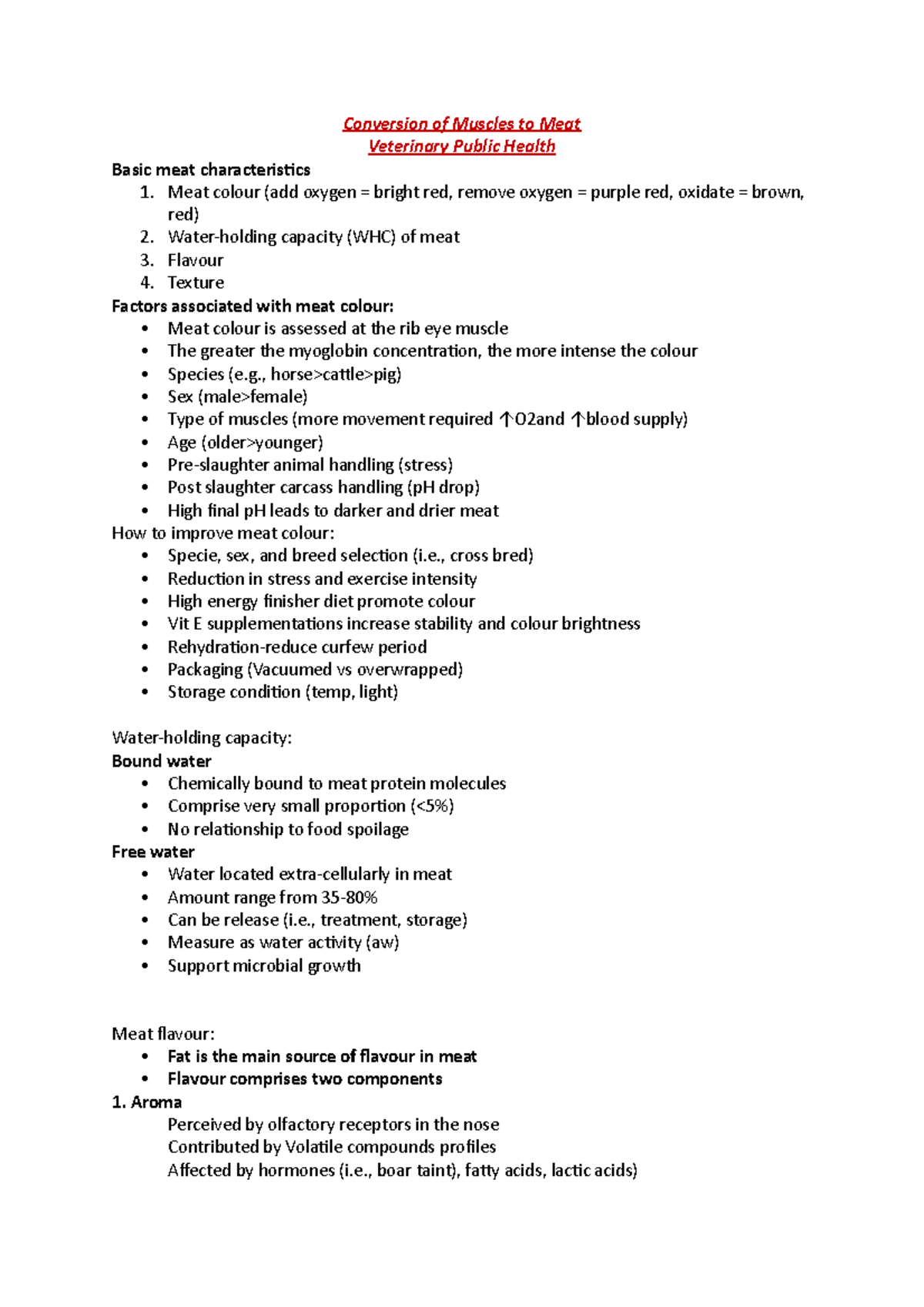Conversion of Muscles to Meat - Conversion of Muscles to Meat ...