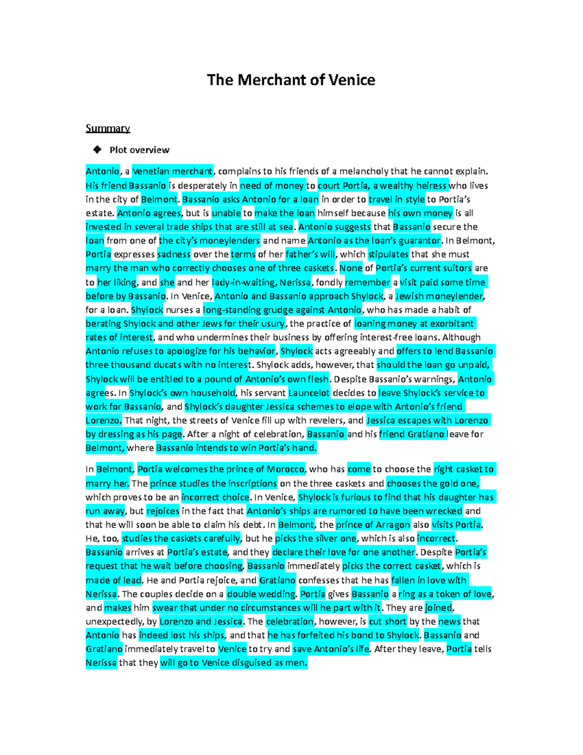 The Merchant of Venice - voila - The Merchant of Venice Summary Plot ...