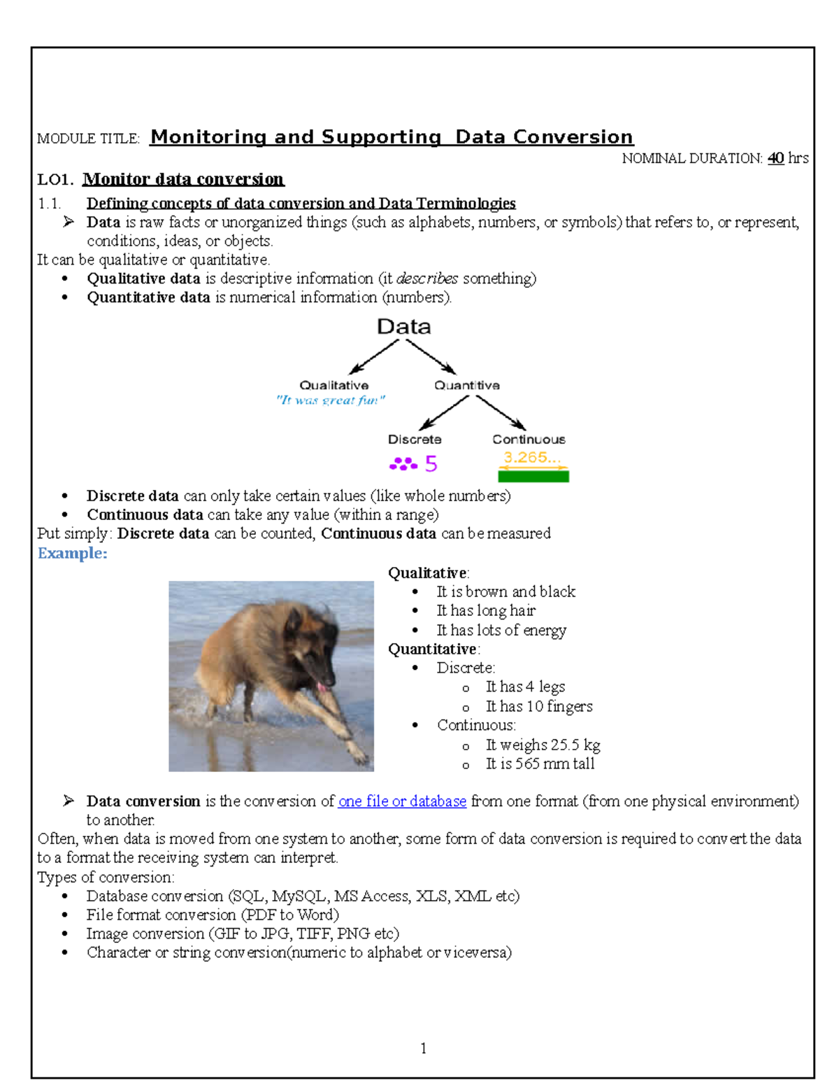 04 Monitoring and Supporting Data Conversion 04 - MODULE TITLE ...