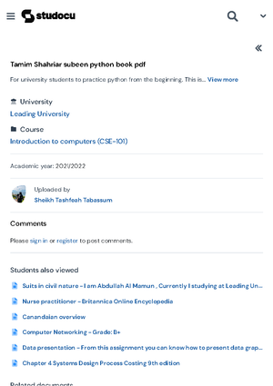 MD Hasibul Malek Badhon course curriculam details - computer fundamentals - Studocu