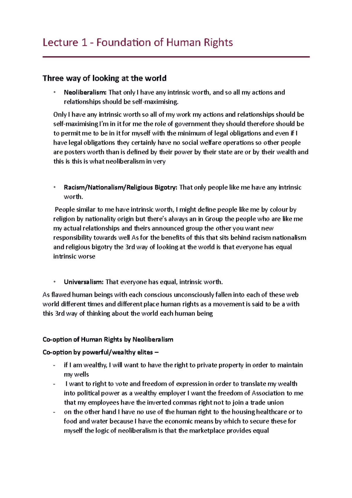 Foundation of Human Rights - Lecture 1 - Foundaion of Human Rights ...