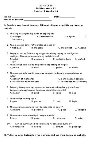 Q1 ST1 AP3 2024 2025 - Quizzes and lesson plans - ARALING PANLIPUNAN 3 WRITTEN WORK 1 Q1 WEEKS 1 ...