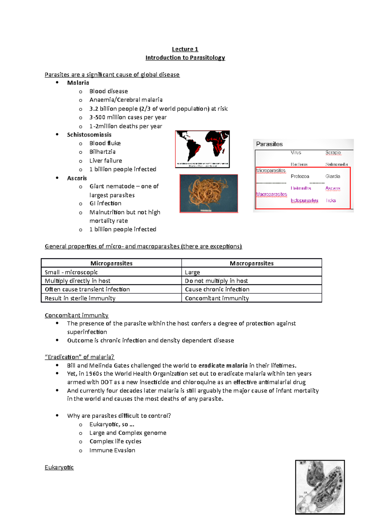 1 Introduction to Parasitology - Lecture 1 Introduction to Parasitology ...
